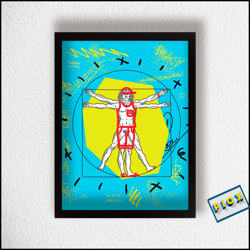 El Hombre de Vitruvio Graffiti – Piox Art